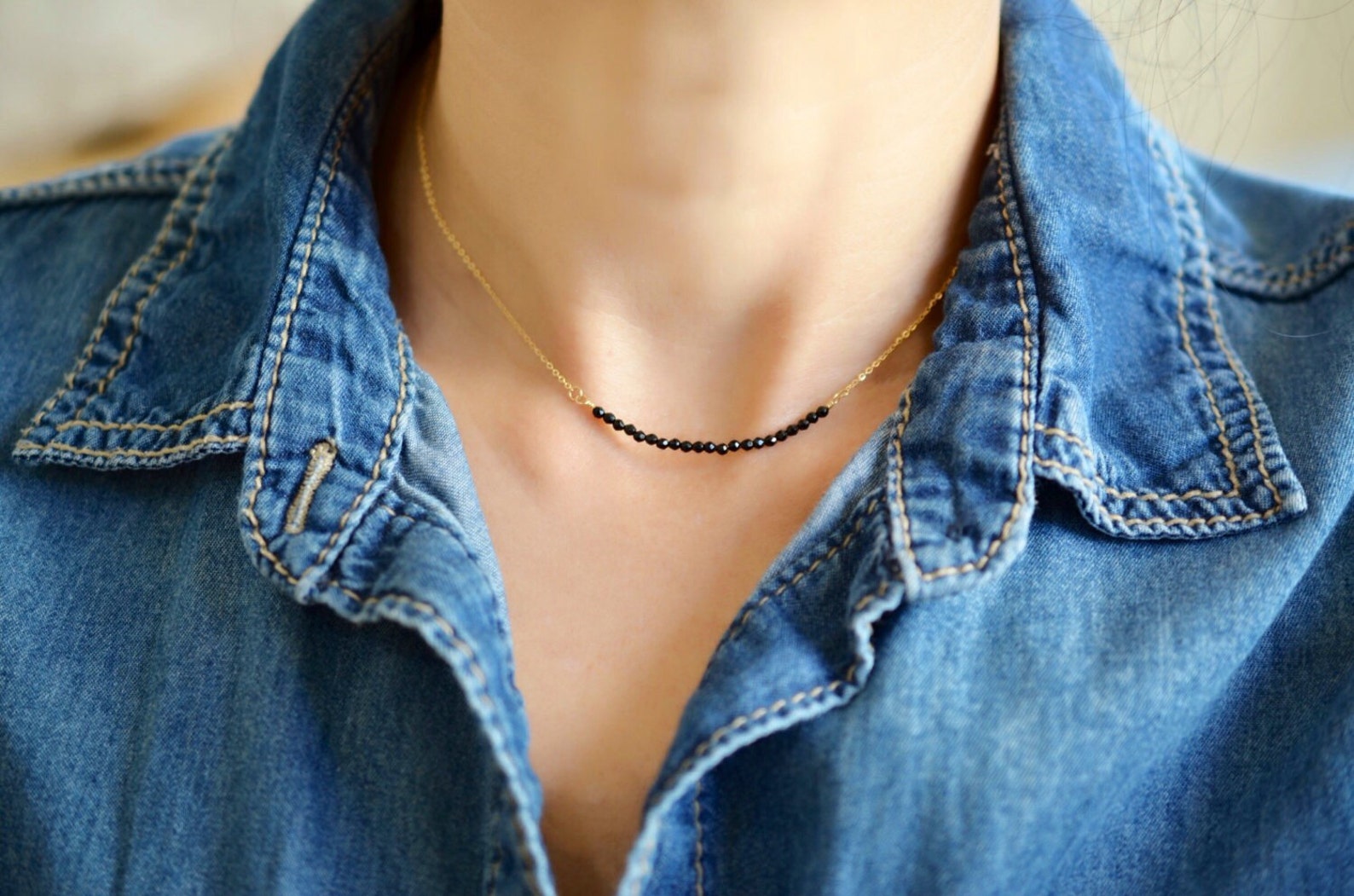 Beaded Bar Necklaces/ Gemstone Bar Necklaces/ Layering - Etsy