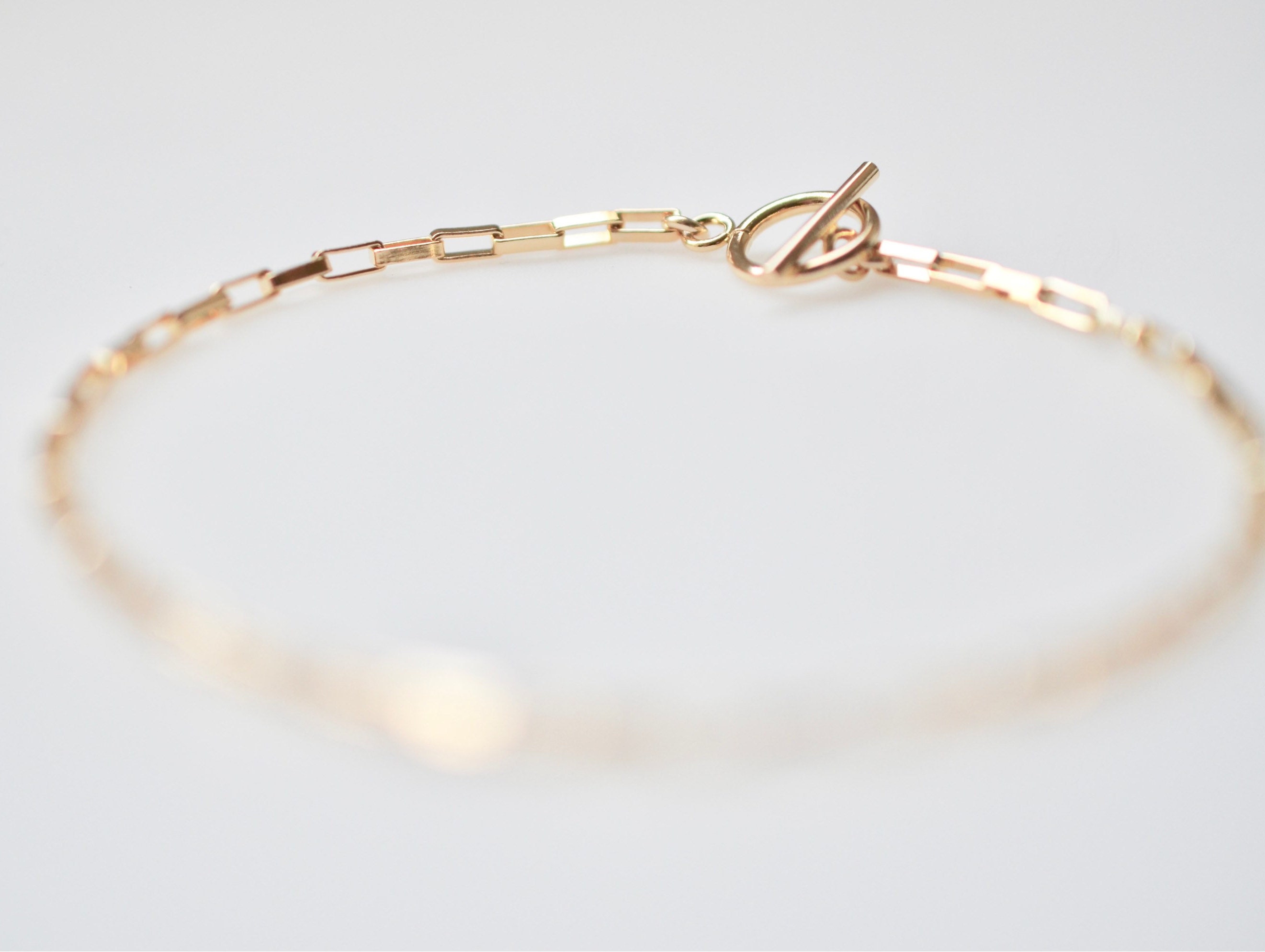 Elongated Modern Box Chain Bracelet Dainty Chain Bracelet | Etsy