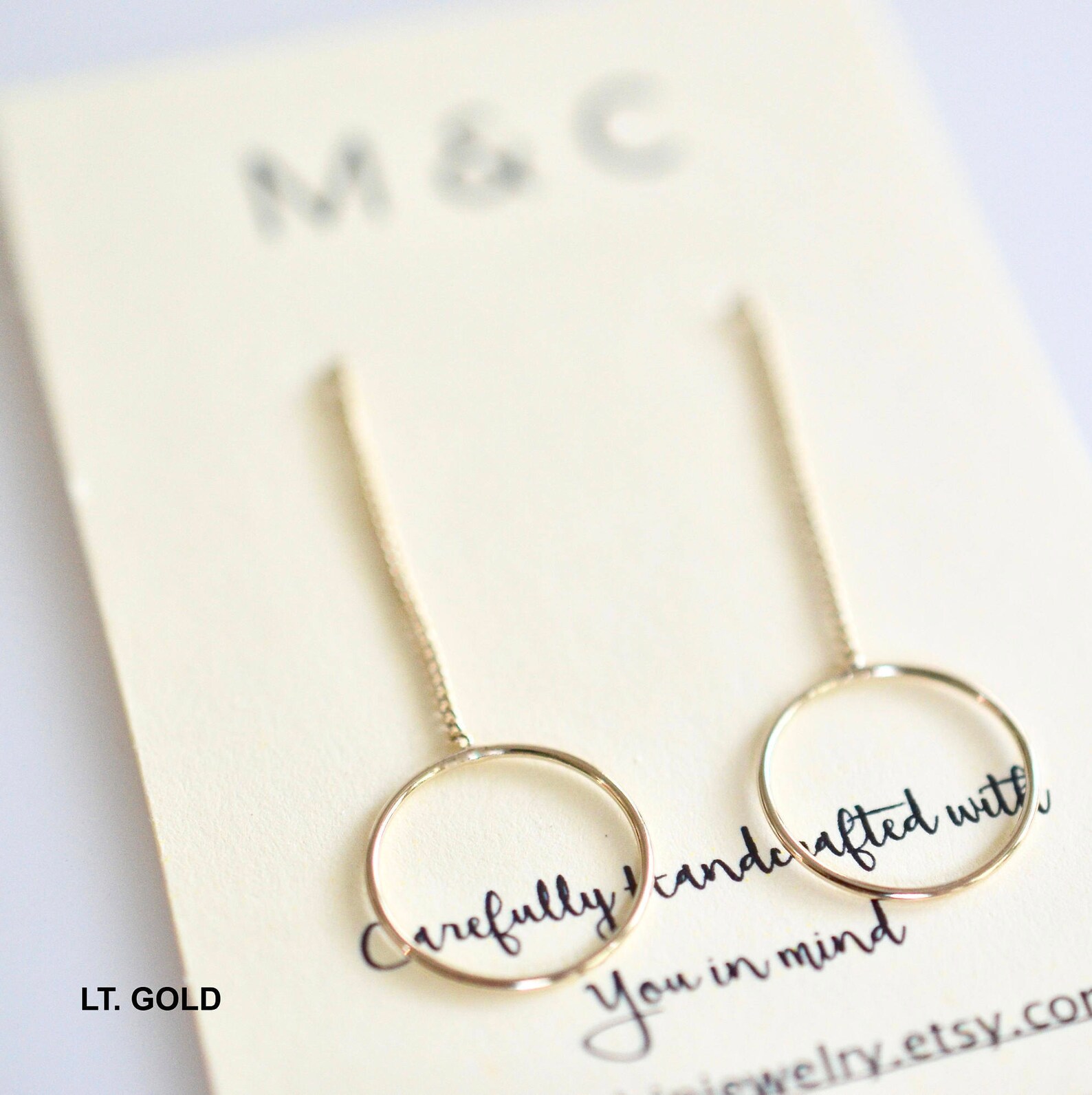 Hoop Circle Threader Earrings Small Hoop Threader Circle | Etsy