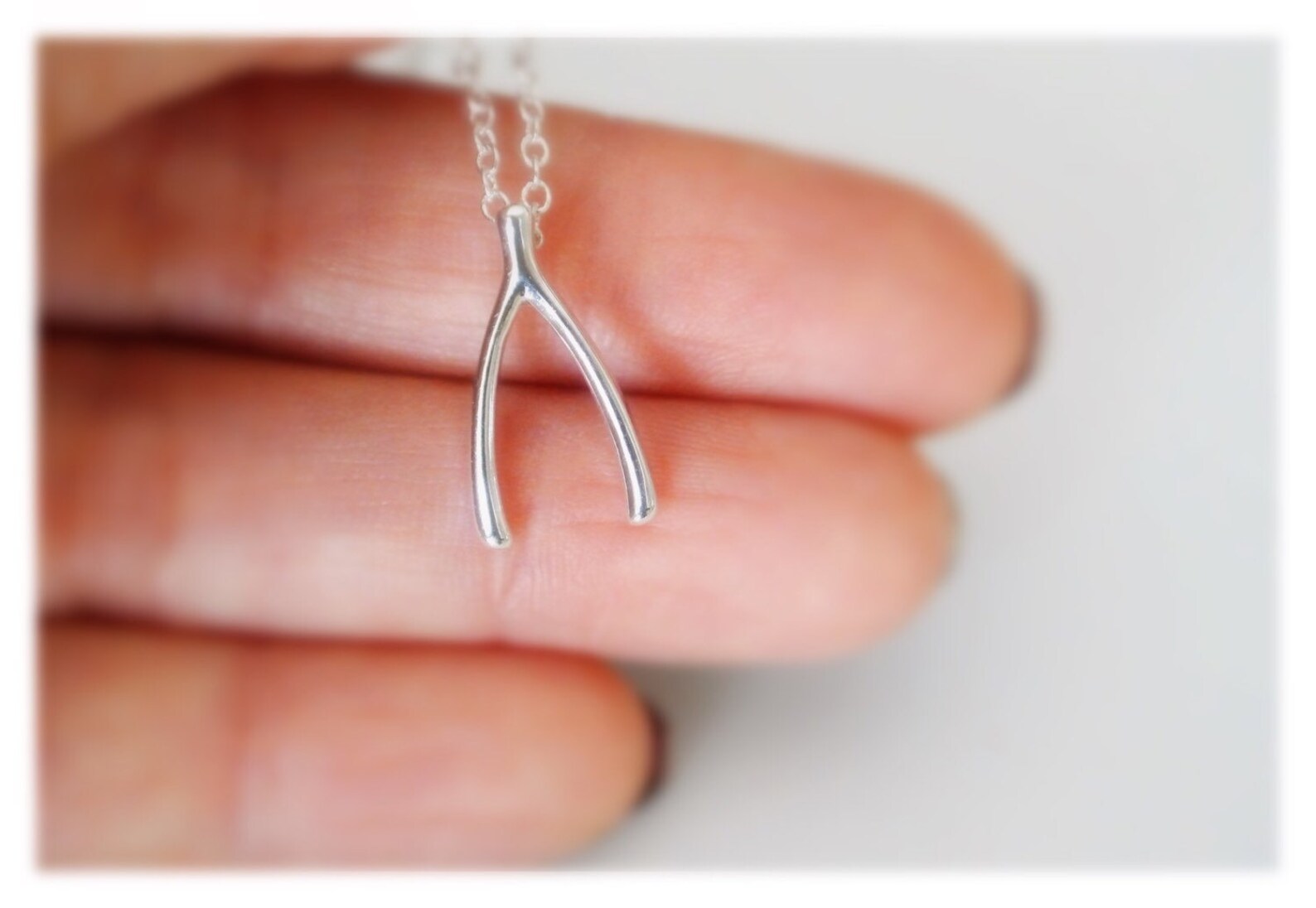 Small Wishbone Necklace/ Wishbone Necklace Silver/ Wishbone | Etsy