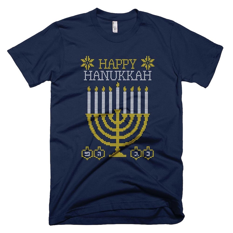 Ugly Happy Hanukkah Sweatshirt T-shirt - Jewish T-shirt Tee Hanukkah ...