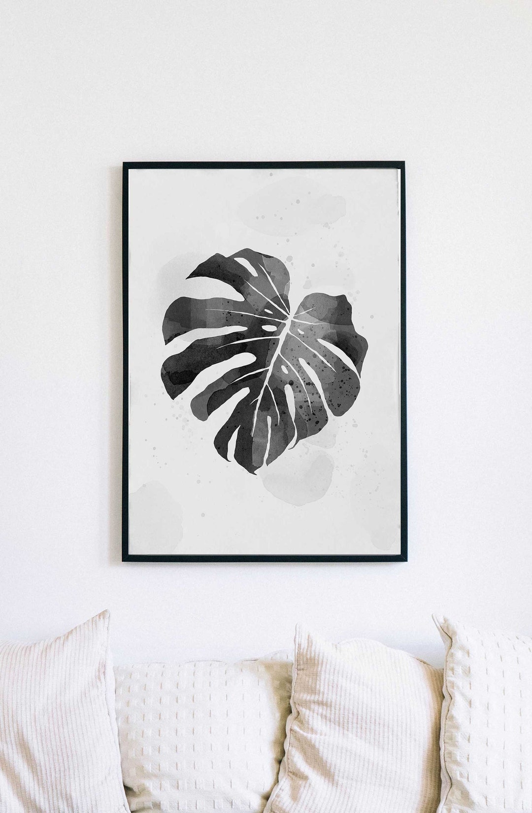 Monstera Leaf Watercolor Painting - Instant Download Digital Art Using ...