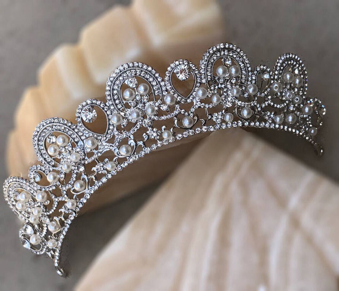Our ROWENA Tiara Swarovski Crystals, Luxury Wedding Crown, Hair ...