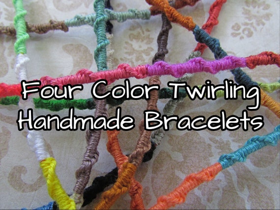 Four Color Twirling Handmade Bracelets Friendship Bracelets - Etsy
