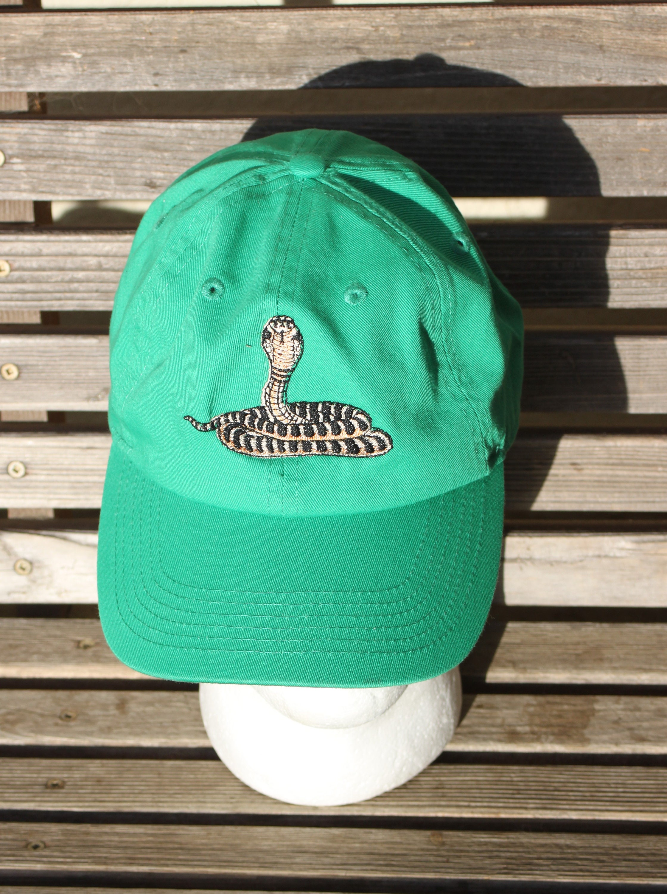 A rattlesnake is Embroidered on a Baseball Hat Cap, Adjustable hat ...