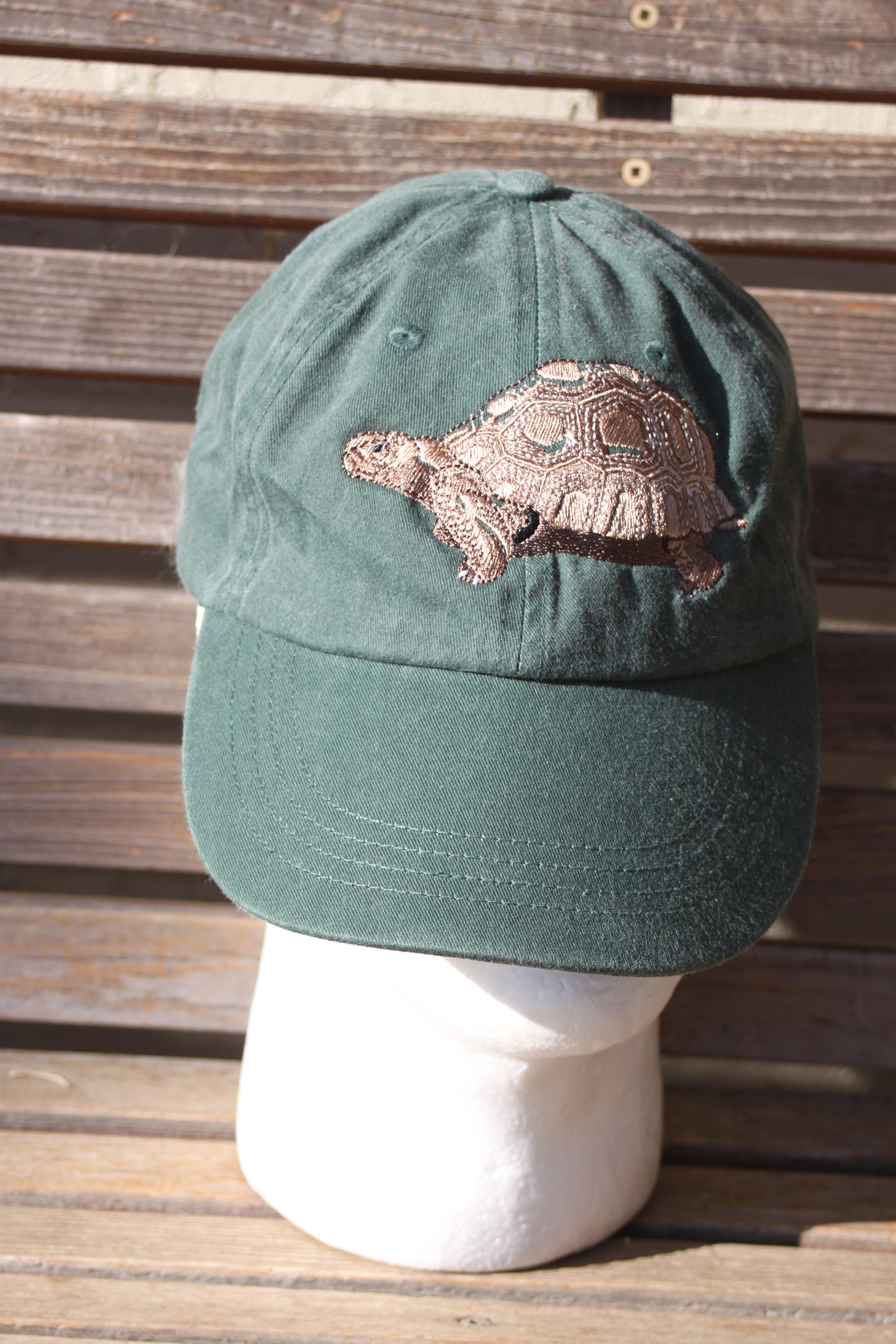 A turtle/ tortoise is Embroidered on a Baseball Hat Cap, Adjustable hat ...