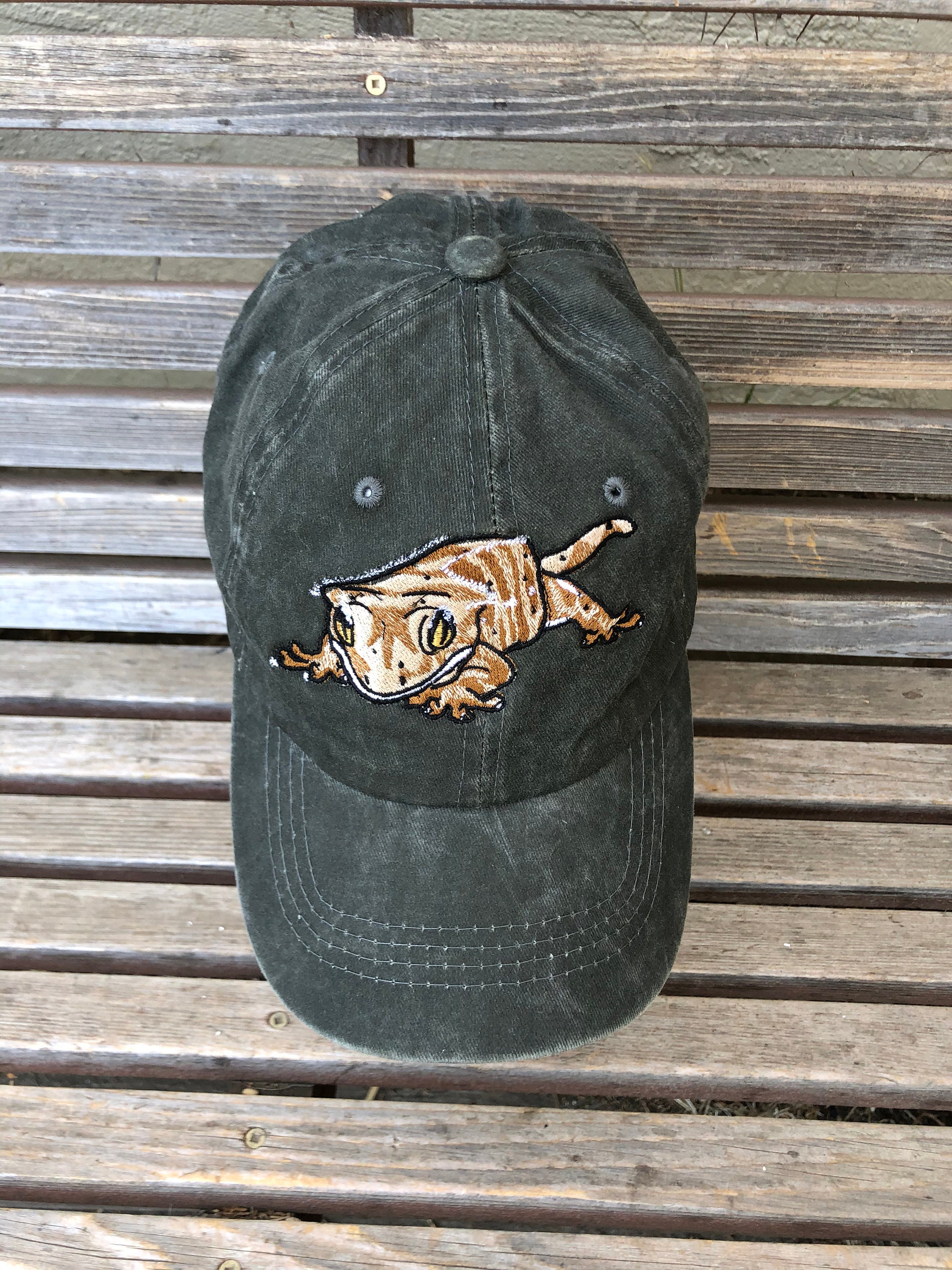 Crested Gecko Lizard Gecko Reptile Embroidered on a Baseball Hat Cap ...