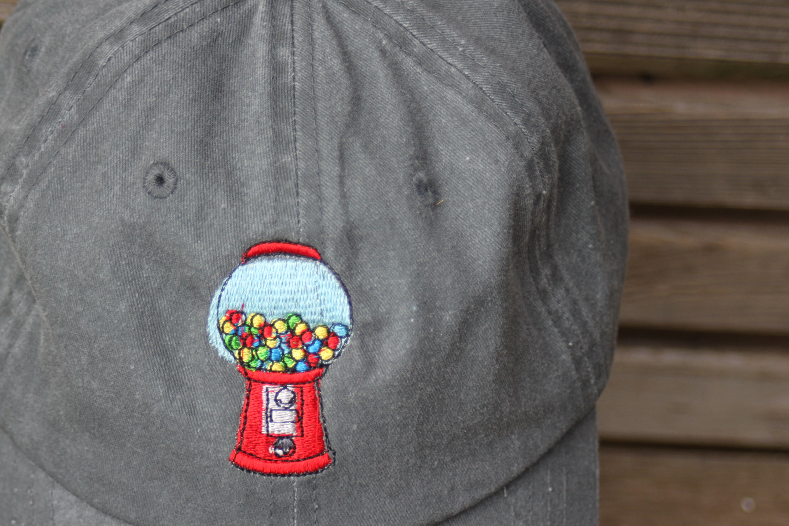 A gumball machine, bubblegum Embroidered on a Baseball Hat Cap ...