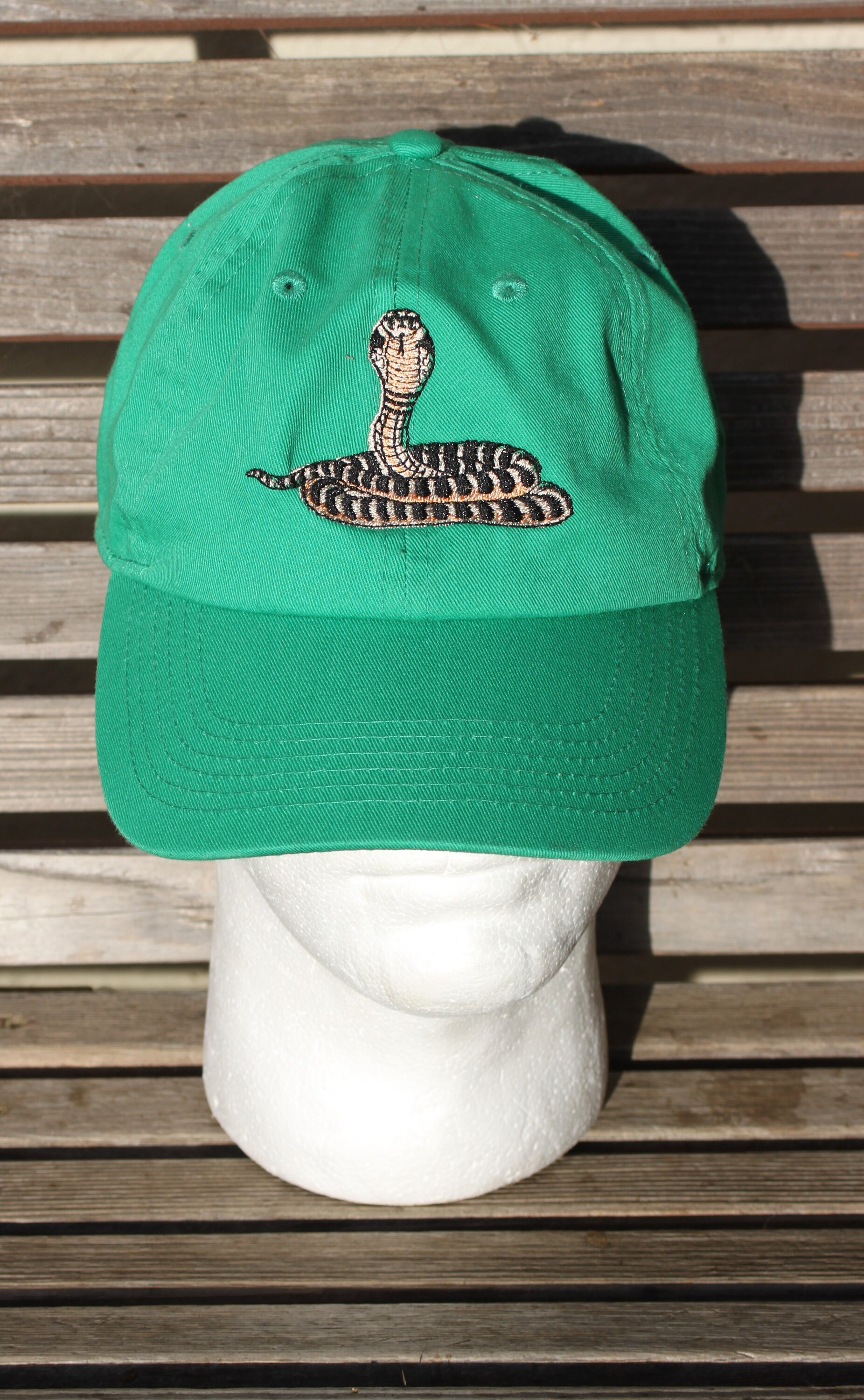 A rattlesnake is Embroidered on a Baseball Hat Cap, Adjustable hat ...