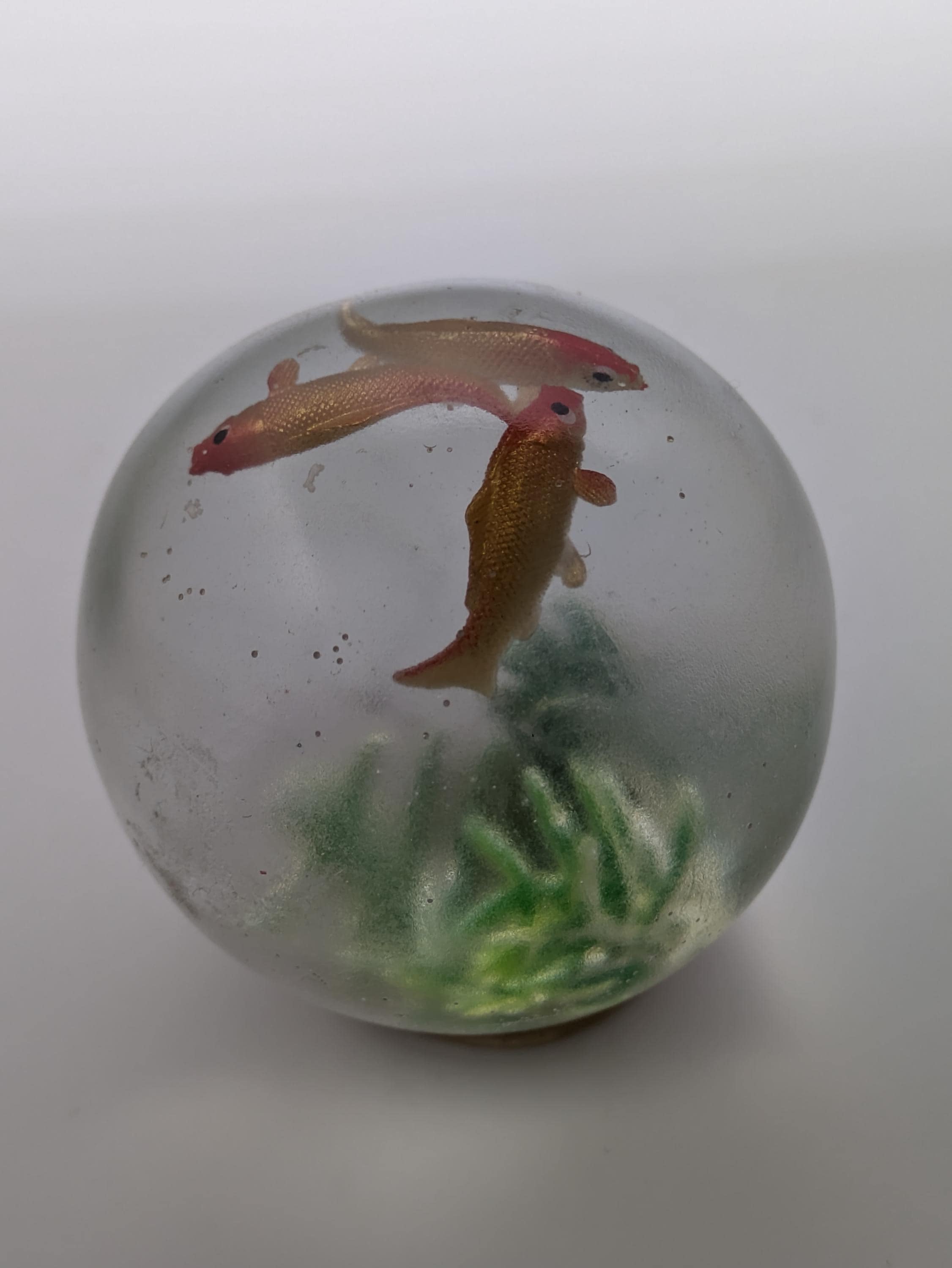 Trio Goldfish Sphere – Small Hand-poured Resin Globe With Three Mini ...