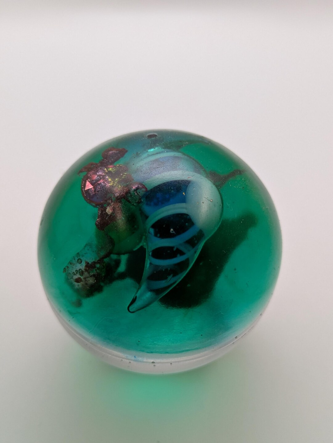 Emerald Sea Sphere Small Resin Aquarium Paperweight With Striped ...