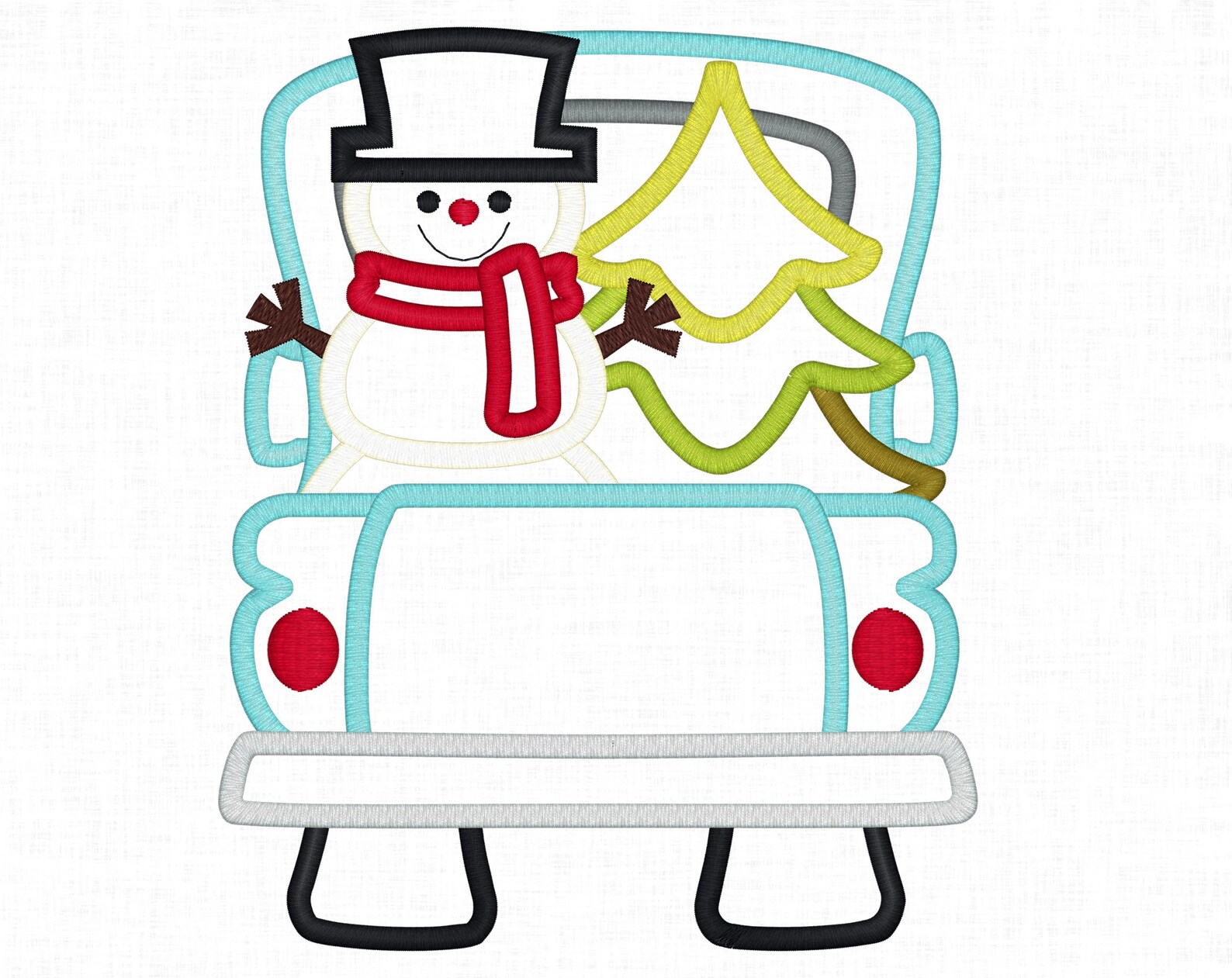 Snowman Truck Applique Design Christmas Design Snowman | Etsy