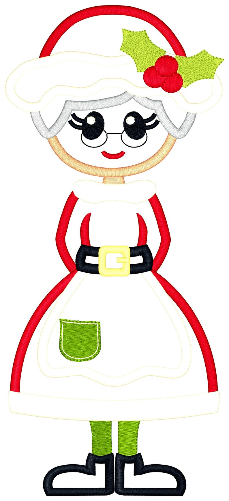 Mrs. Claus Applique Embroidery Design Christmas Design Mrs. - Etsy