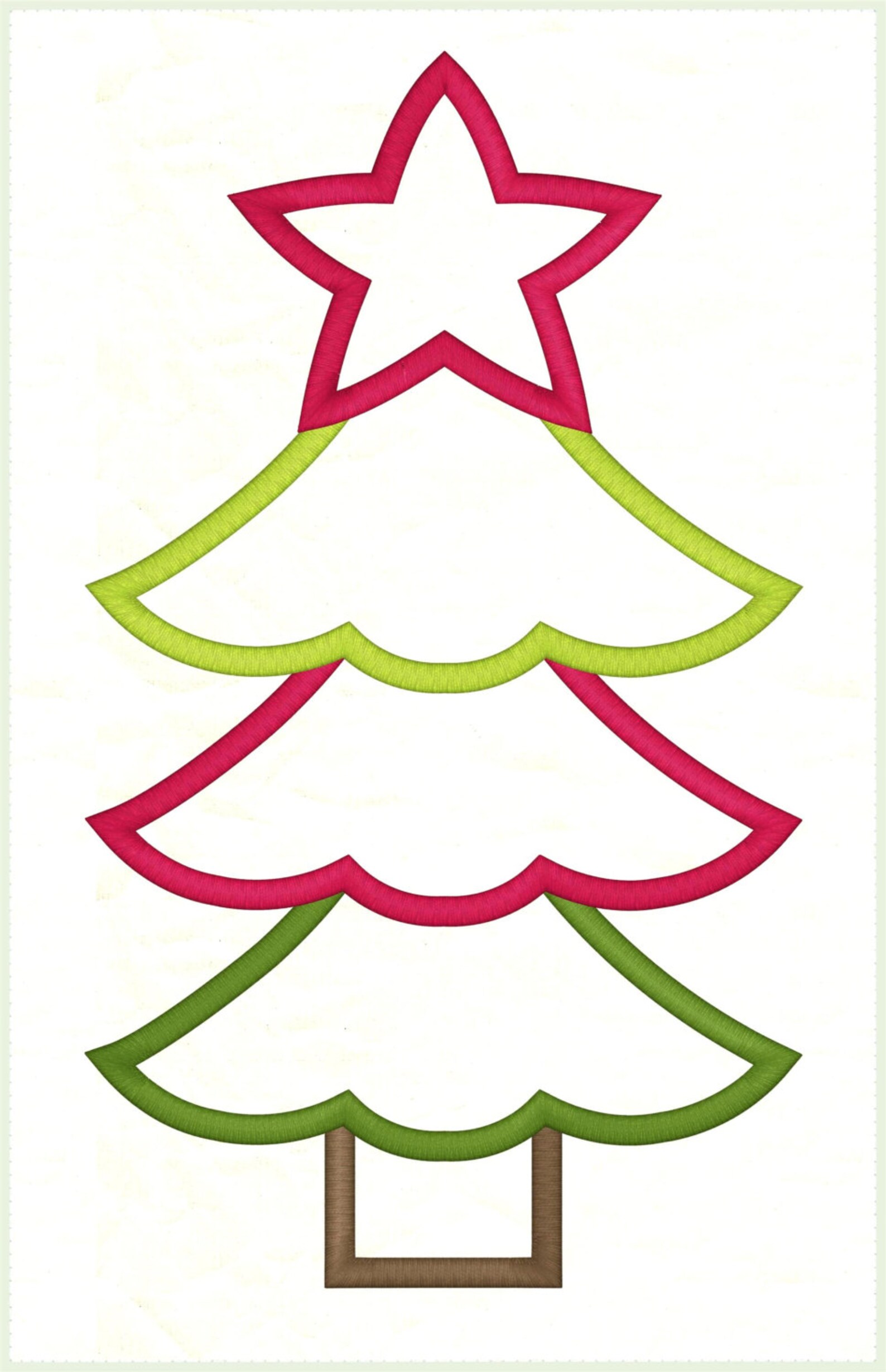 Christmas Tree Applique Embroidery Design Ornament Design | Etsy