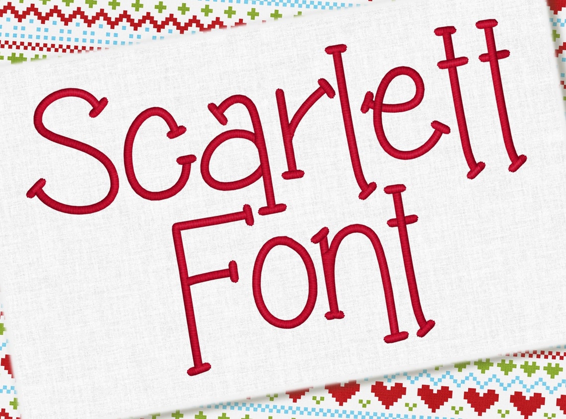 Scarlett Embroidery Font Alphabet Design Embroidery Font - Etsy
