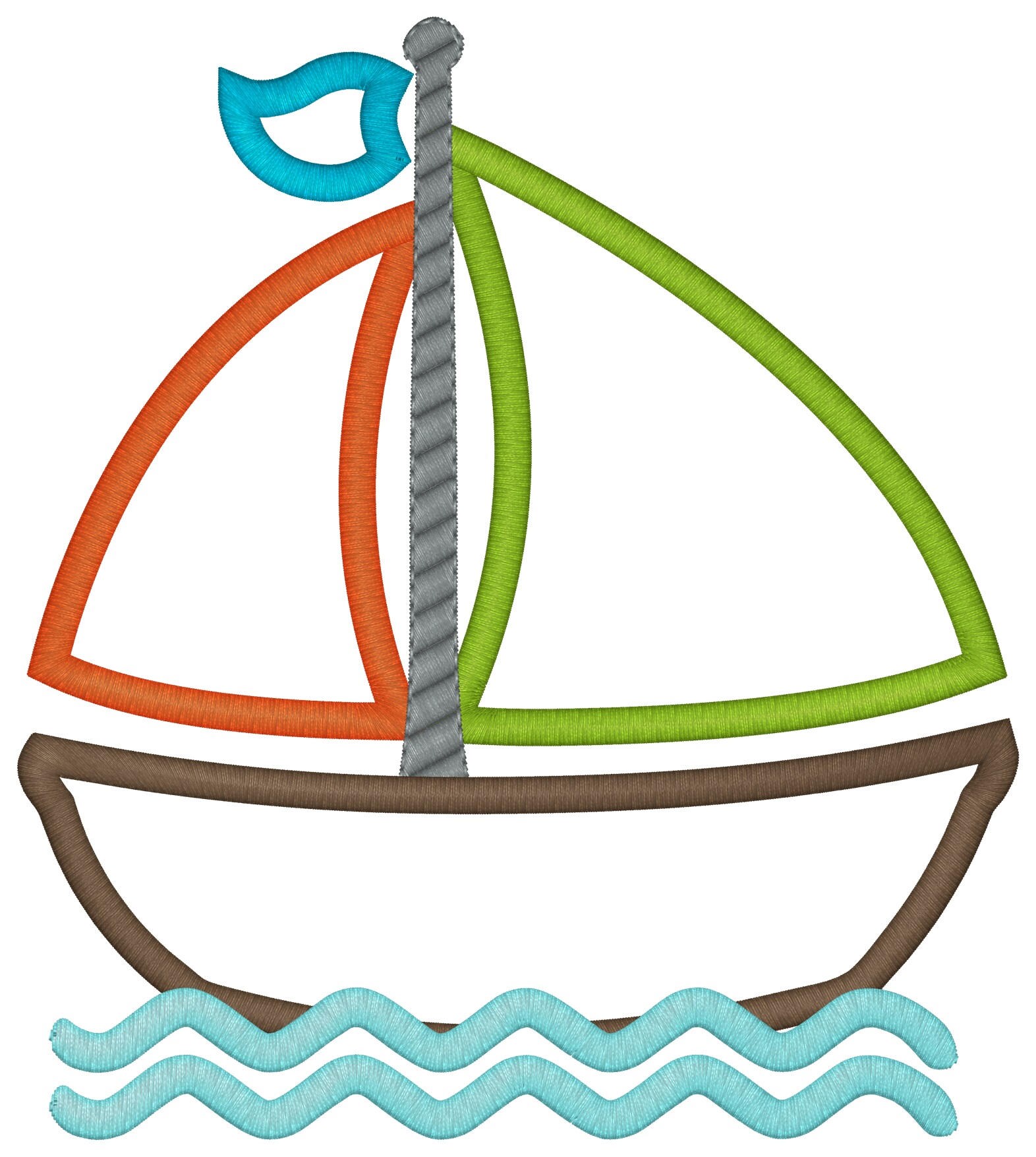 Sailboat Applique Embroidery Design Sailboat Design Ocean | Etsy