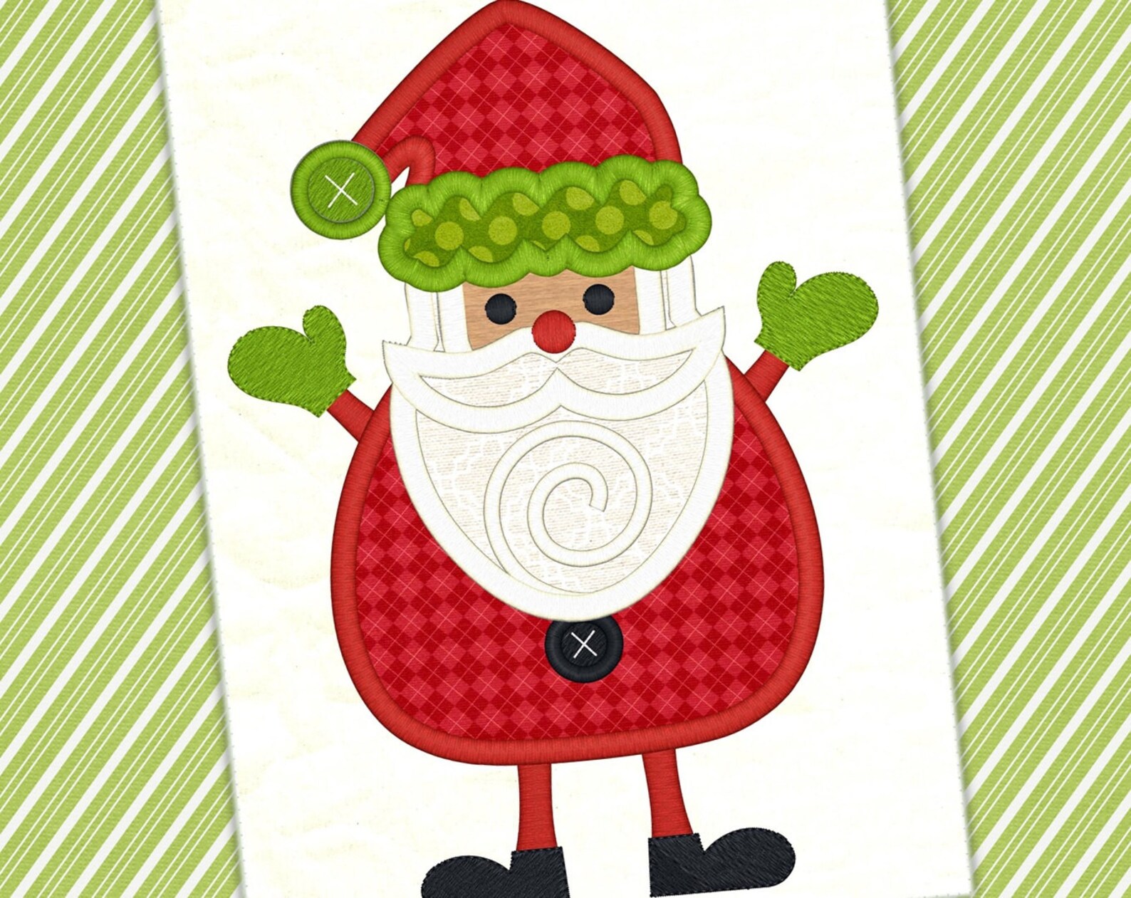 Santa Applique Christmas Embroidery Design Winter Design Santa | Etsy