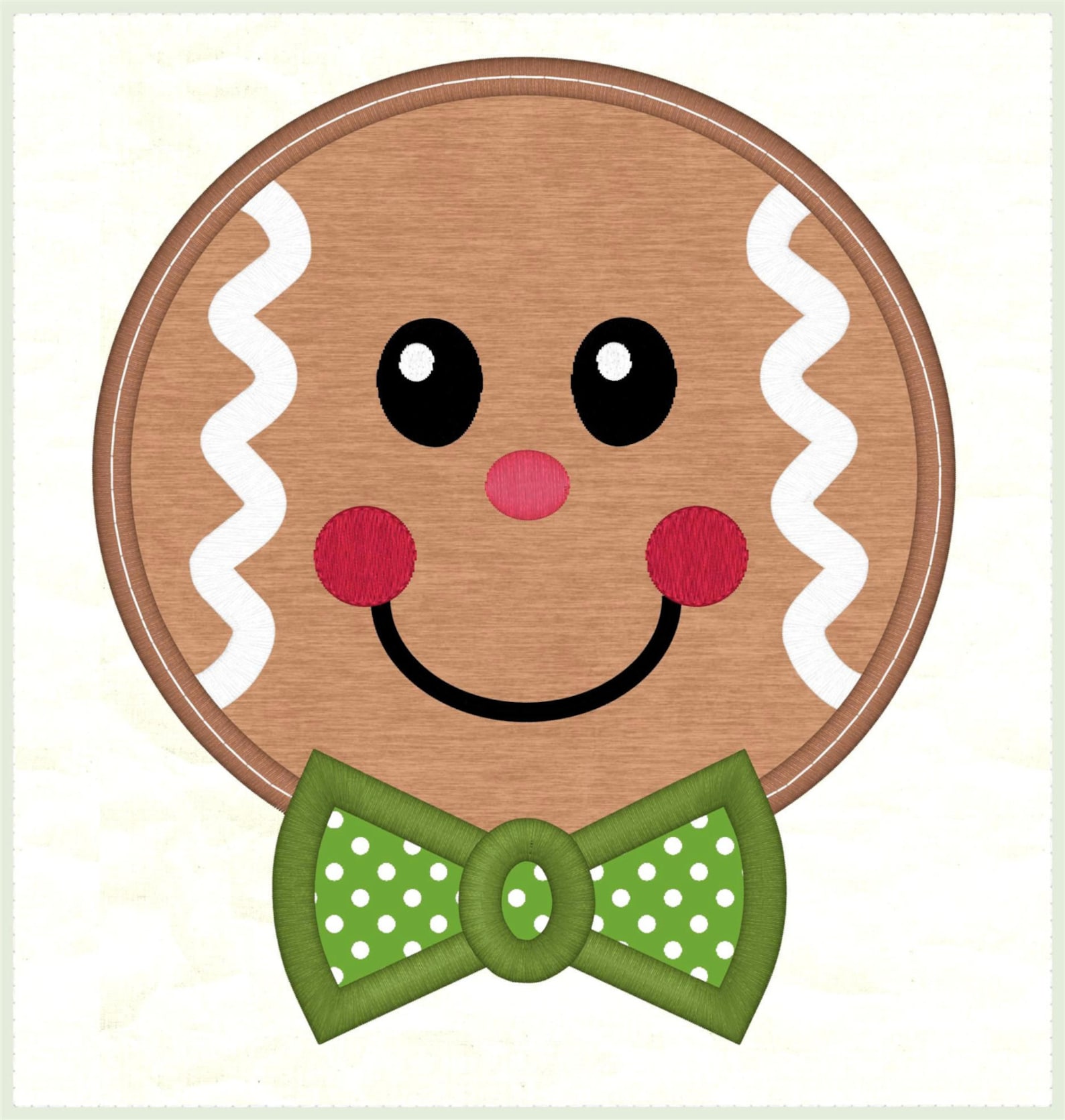 Gingerbread Boy Face Christmas Applique Cookie Design - Etsy