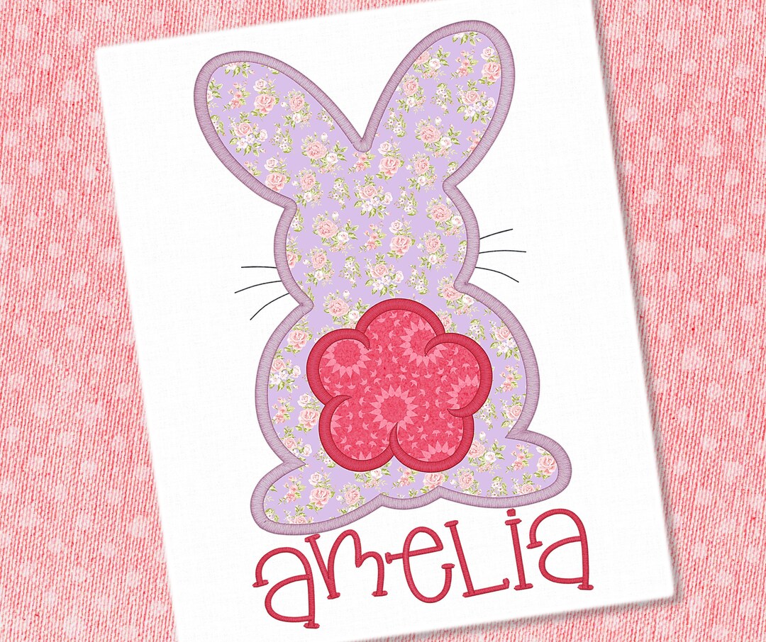 Easter Bunny Applique Design Easter Design Bunny Embroidery Rabbit ...