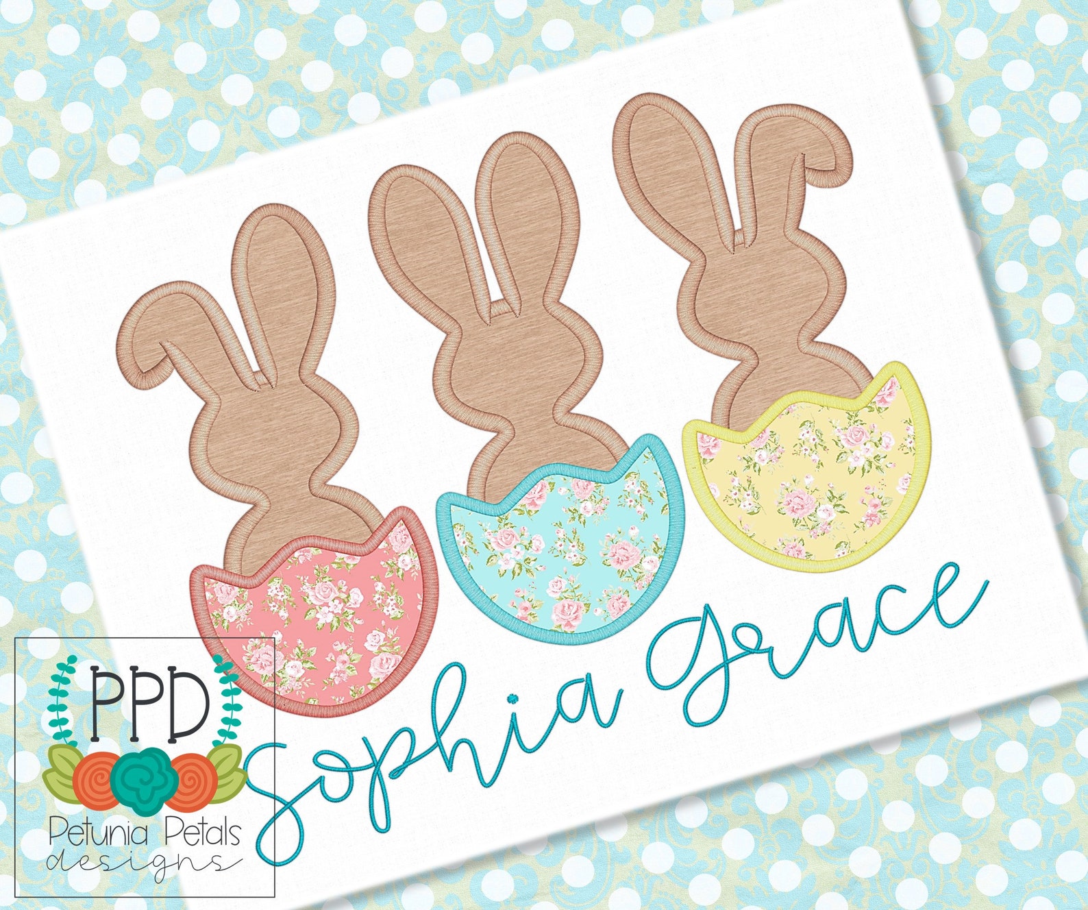 Easter Bunny Applique Design Easter Design Bunny Embroidery - Etsy