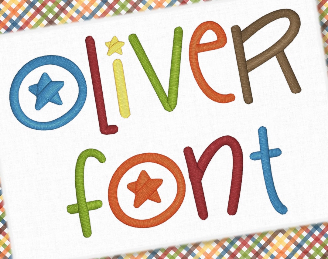 Oliver Embroidery Font Alphabet Design Embroidery Font Monogram ...