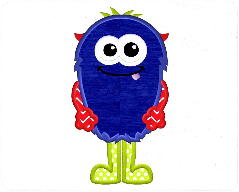 Monster Applique Embroidery Design Scary Design Alien - Etsy