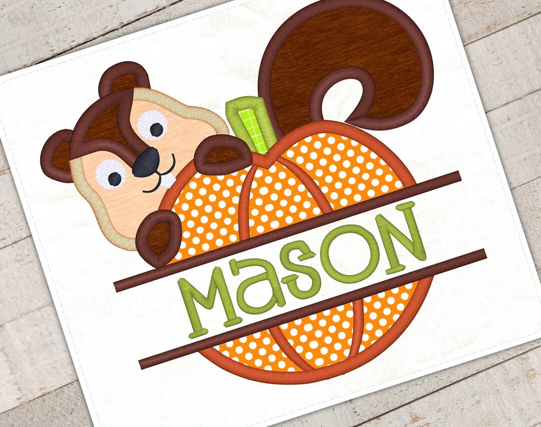 Split Squirrel Machine Applique Design 1110 - Etsy