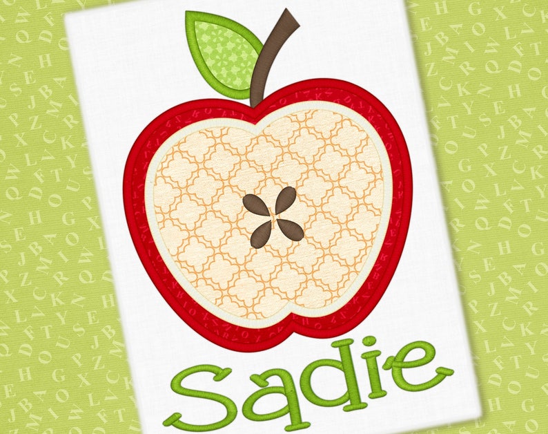 Apple Applique Embroidery Design Kids Applique Apple Design - Etsy