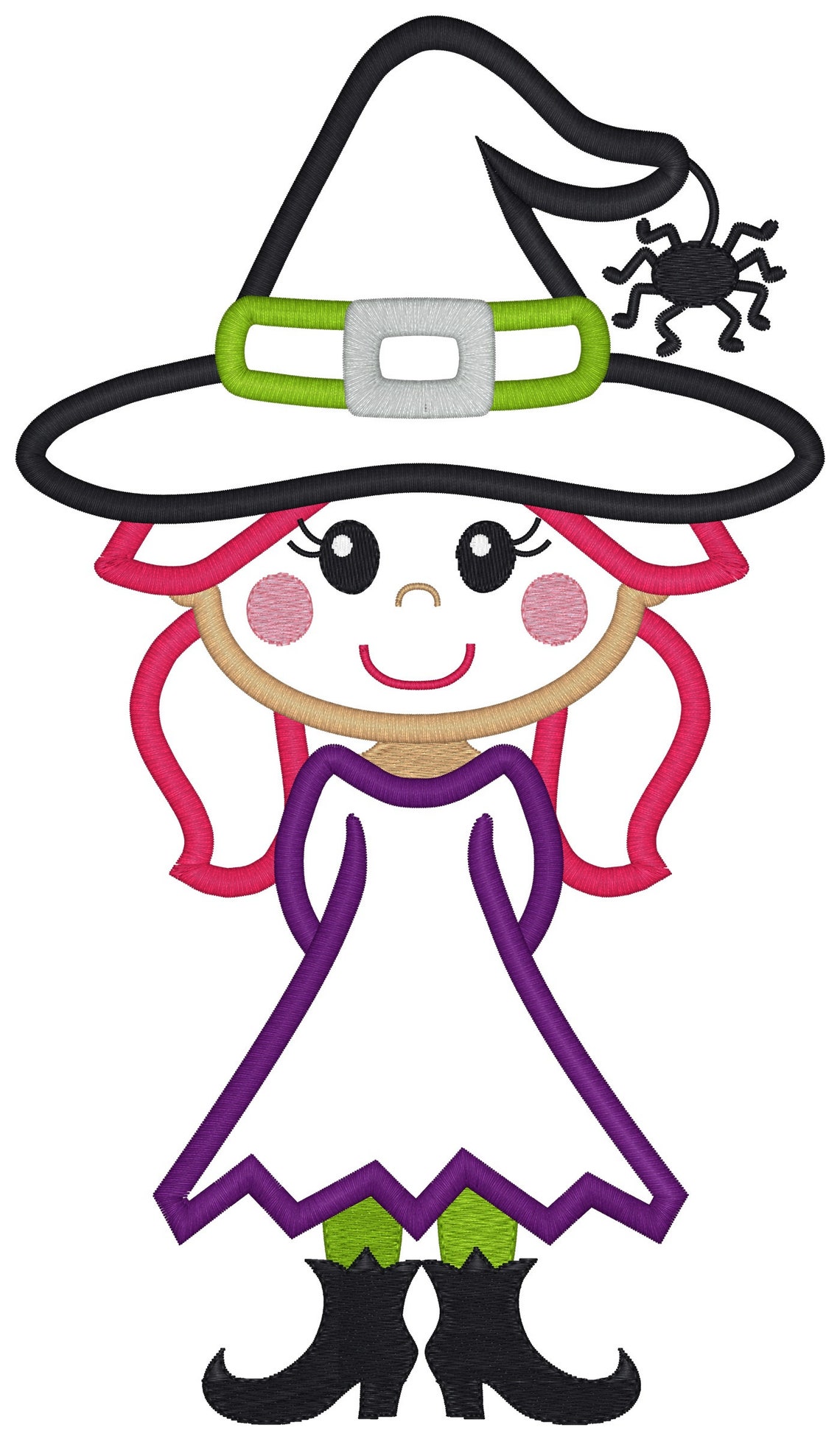 Witch Applique Design Halloween Design Witch Embroidery Witch | Etsy