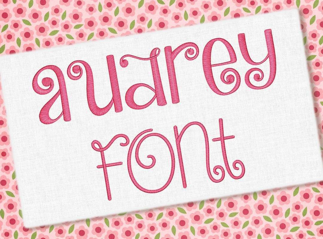 Audrey Embroidery Font Alphabet Design Embroidery Font Monogram ...