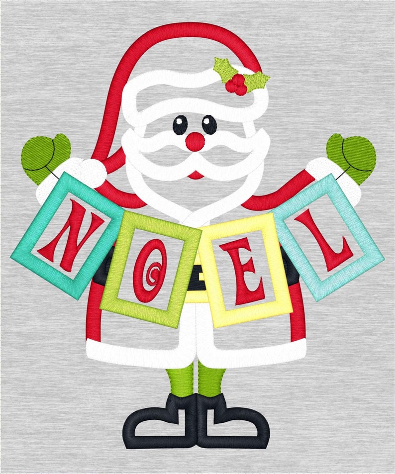 Santa Applique Noel Applique Embroidery Design Santa Claus - Etsy