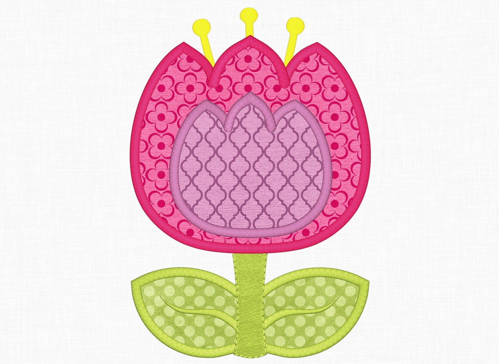 Tulip Applique Embroidery Design Tulip Design Flower - Etsy