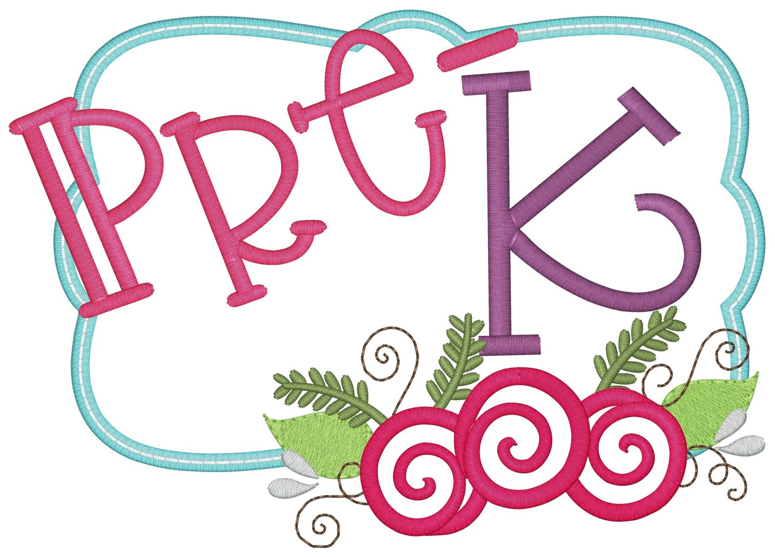 Pre-k Applique Embroidery Design School Design Pre-k | Etsy