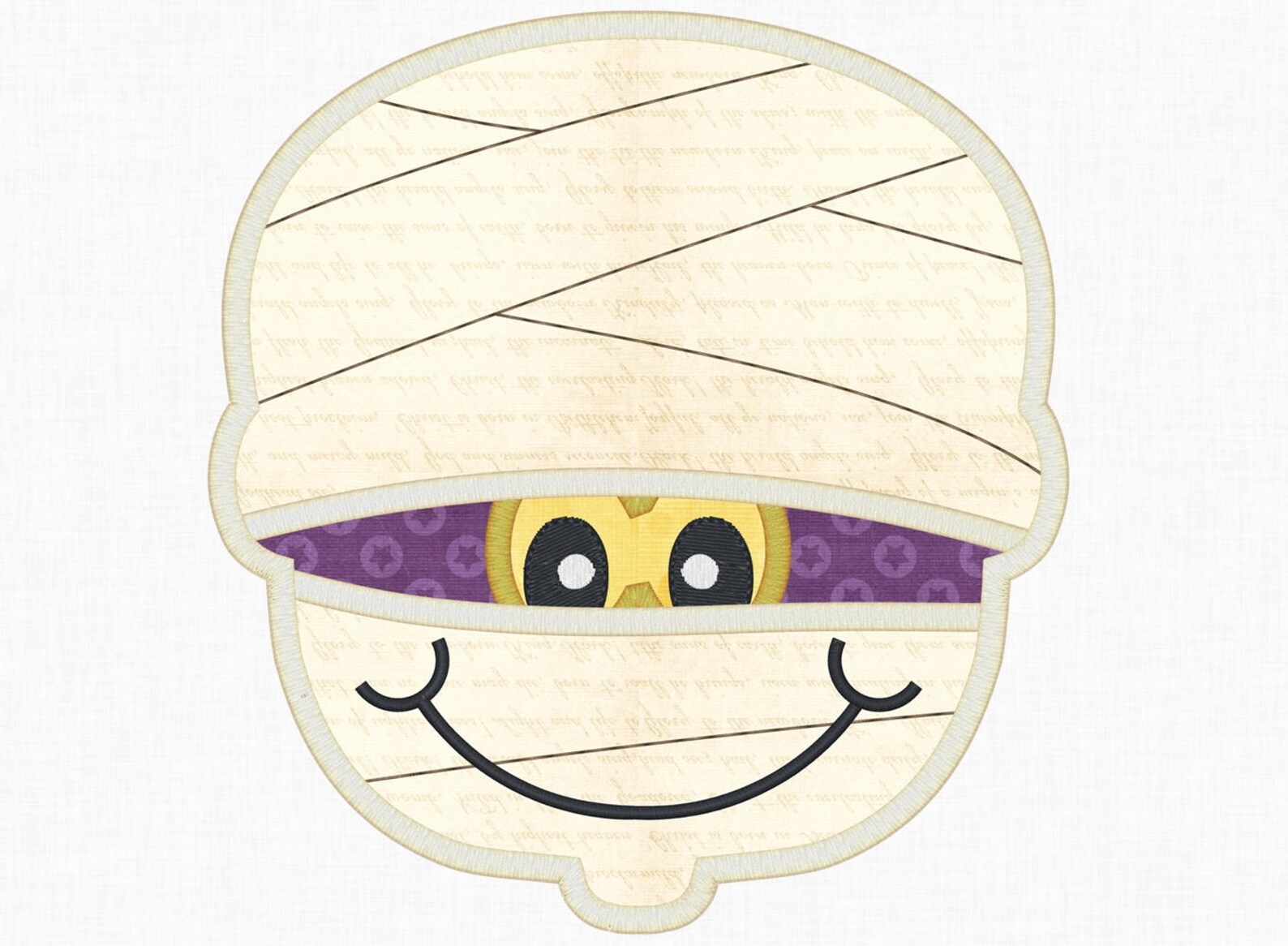 Halloween Mummy Applique Embroidery Design Halloween Design | Etsy