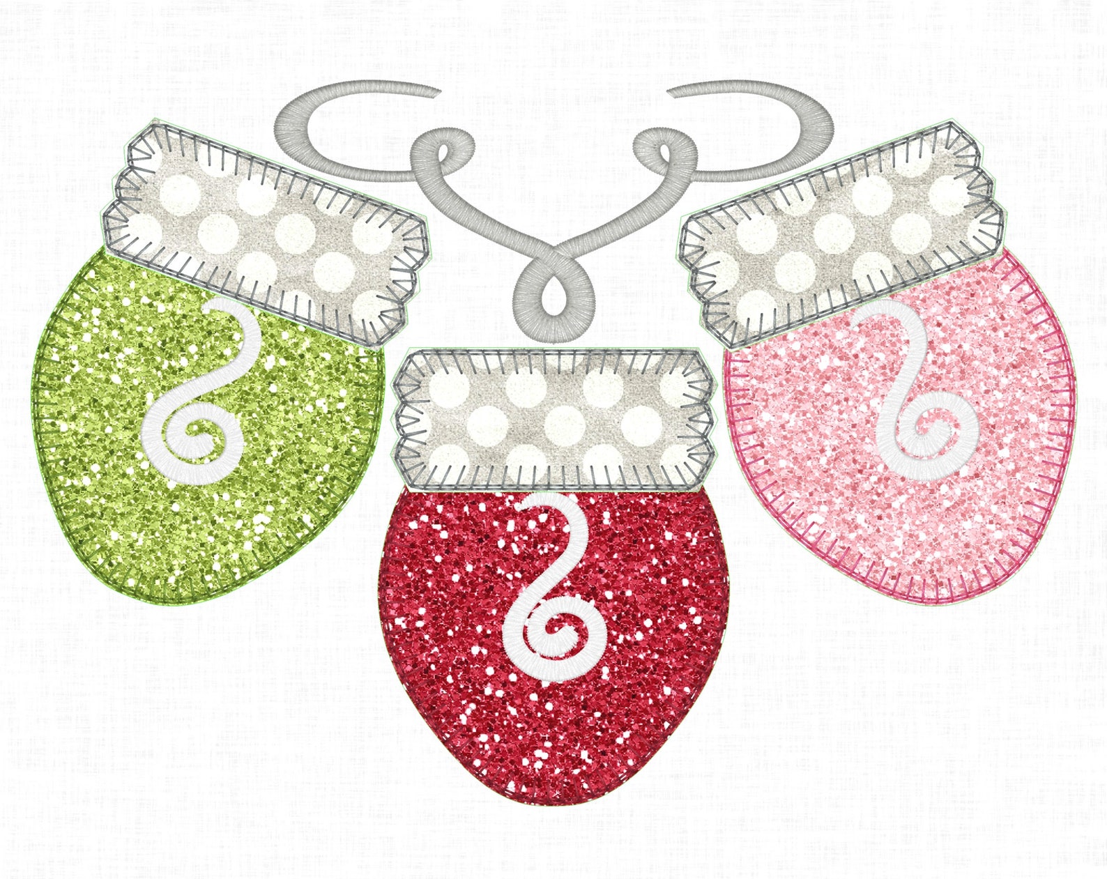 Christmas Lights Applique Christmas Blanket Stitch Lights | Etsy