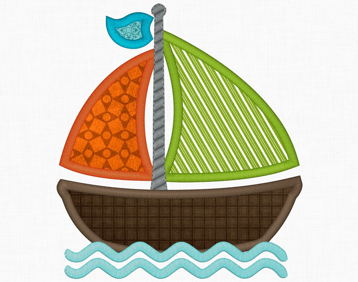 Sailboat Applique Embroidery Design Sailboat Design Ocean | Etsy