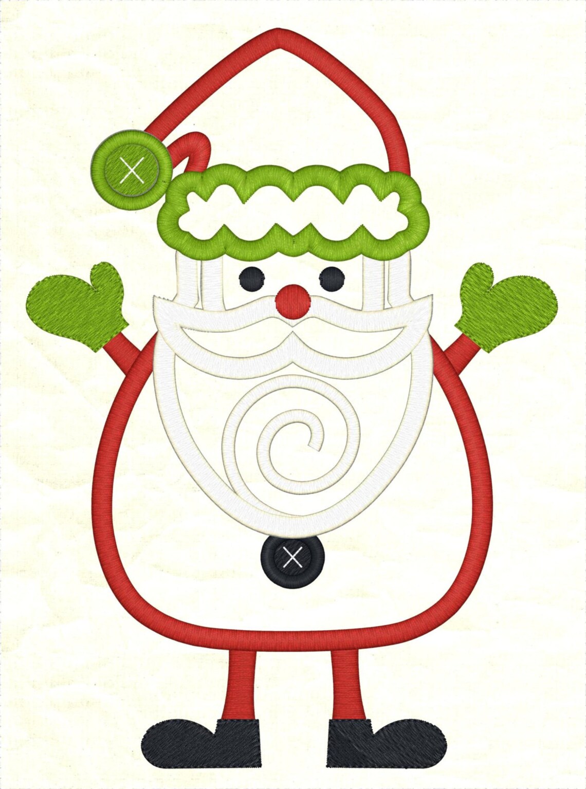 Santa Applique Christmas Embroidery Design Winter Design Santa | Etsy