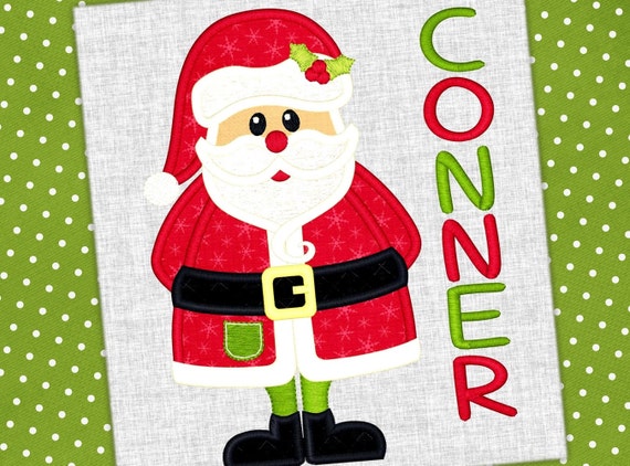 Santa Applique Design Christmas Embroidery Design Santa Claus | Etsy