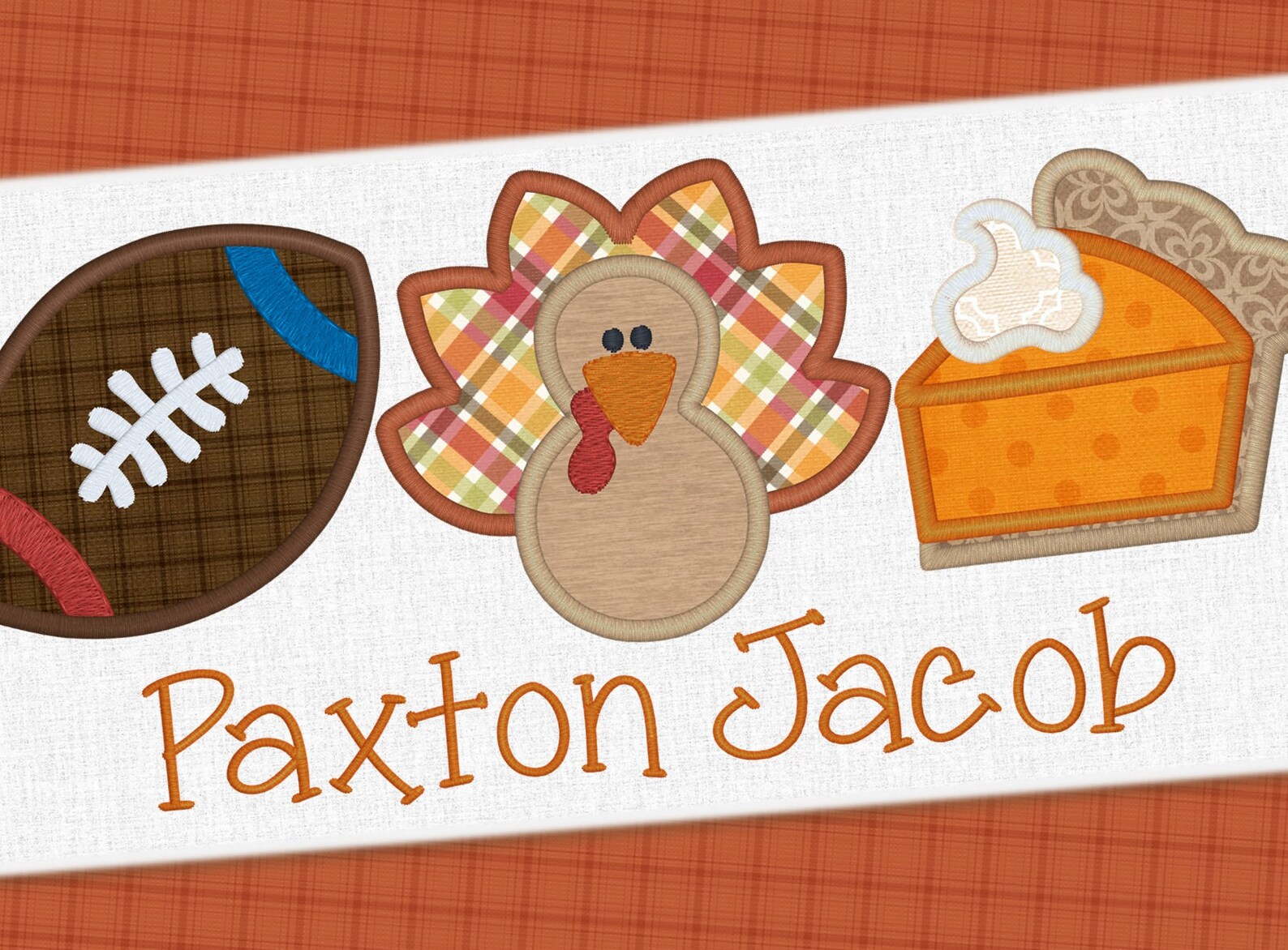 Football Turkey Pie Applique Design Thanksgiving Design | Etsy