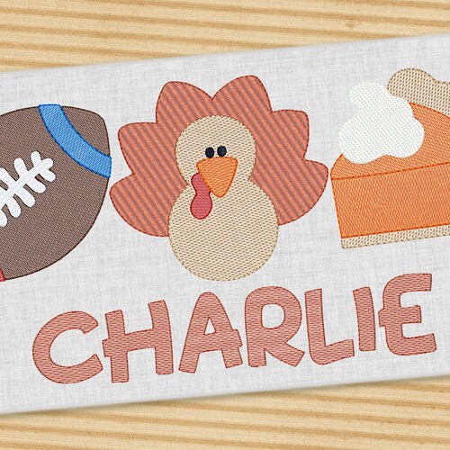 Football Turkey Pie Applique Design Thanksgiving Design - Etsy