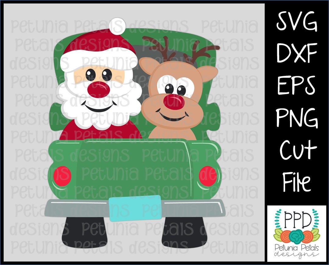 Santa Truck Christmas SVG Cut File Christmas Cut File Santa SVG Truck ...