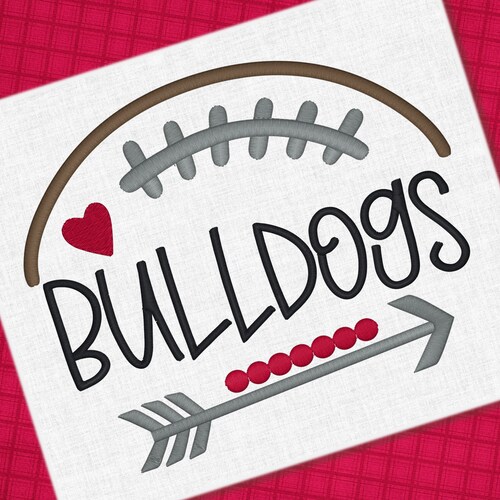 Bulldogs Football Embroidery Design Football Design Georgia - Etsy