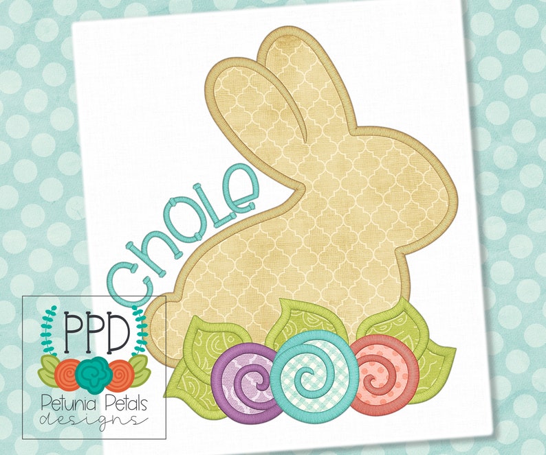 Easter Bunny Applique Design Easter Design Bunny Embroidery | Etsy