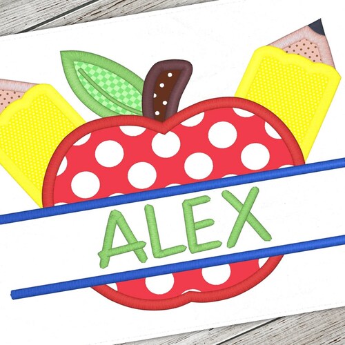 Split Apple Machine Applique Design 1108 | Etsy