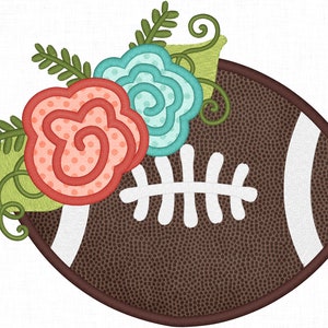Football Mom Applique Embroidery Design Football Design Flower - Etsy