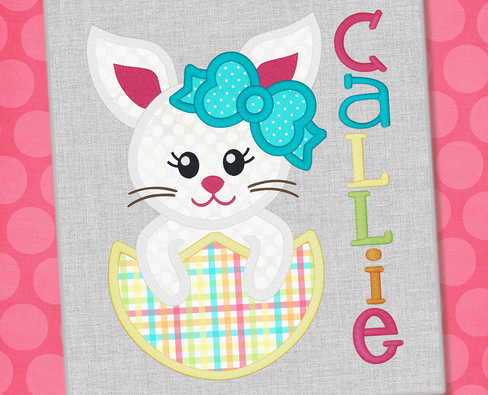 Easter Bunny Egg Applique Design Easter Design Bunny - Etsy