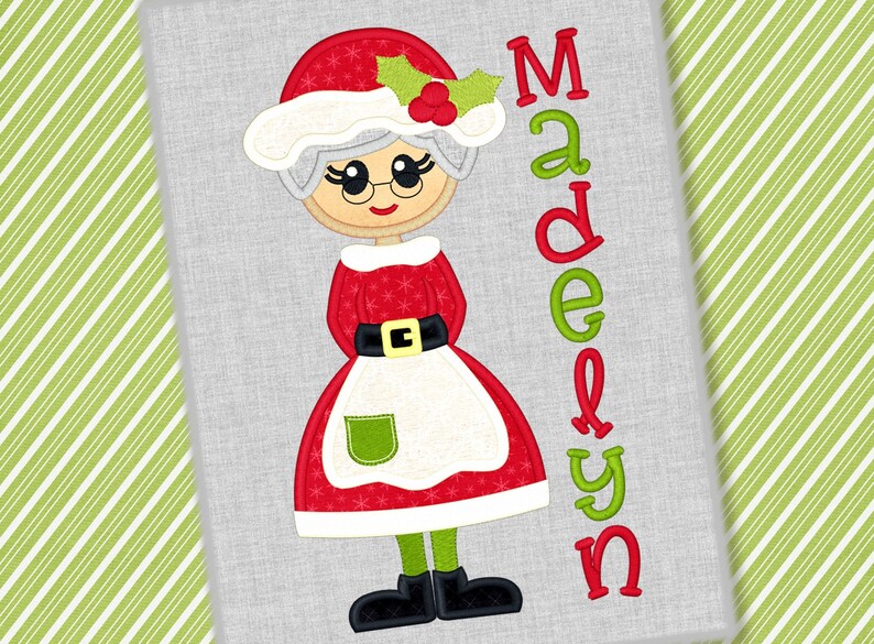Mrs. Claus Applique Embroidery Design Christmas Design Mrs. - Etsy