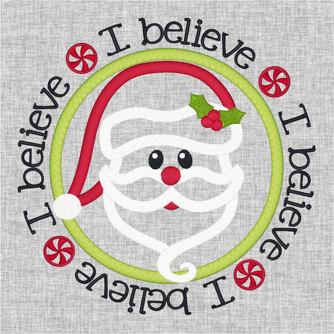 Santa Applique Design I Believe Santa Claus Design Christmas - Etsy