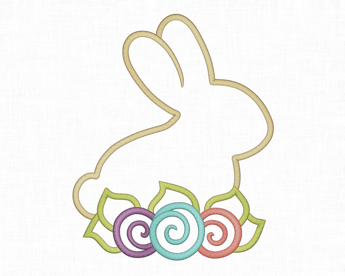 Easter Bunny Applique Design Easter Design Bunny Embroidery | Etsy
