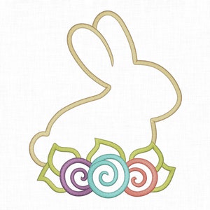 Easter Bunny Applique Design Easter Design Bunny Embroidery Rabbit ...